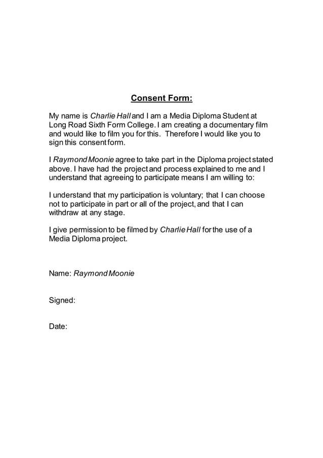 Consent form