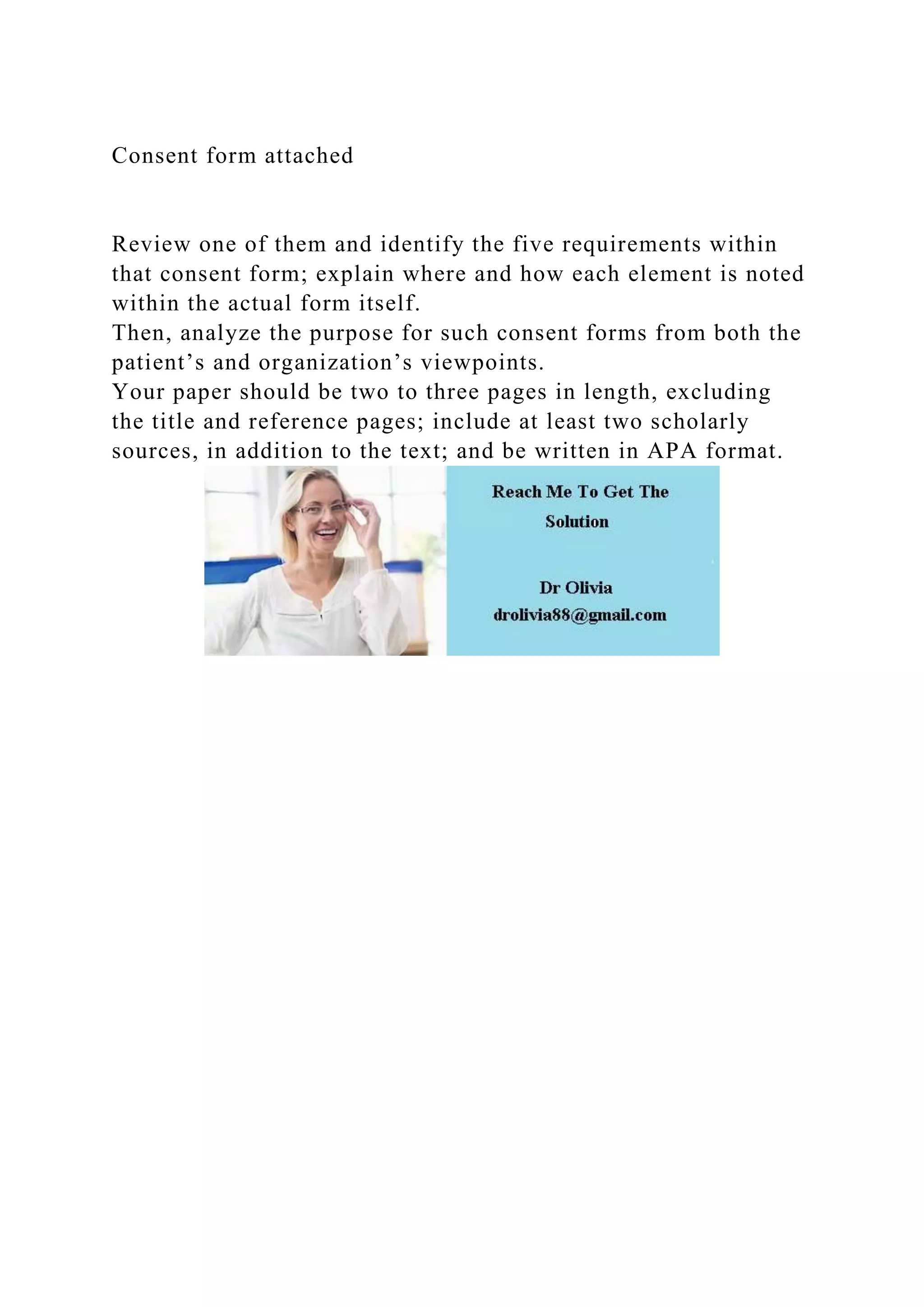 Consent form attachedReview one of them and identify the five .docx