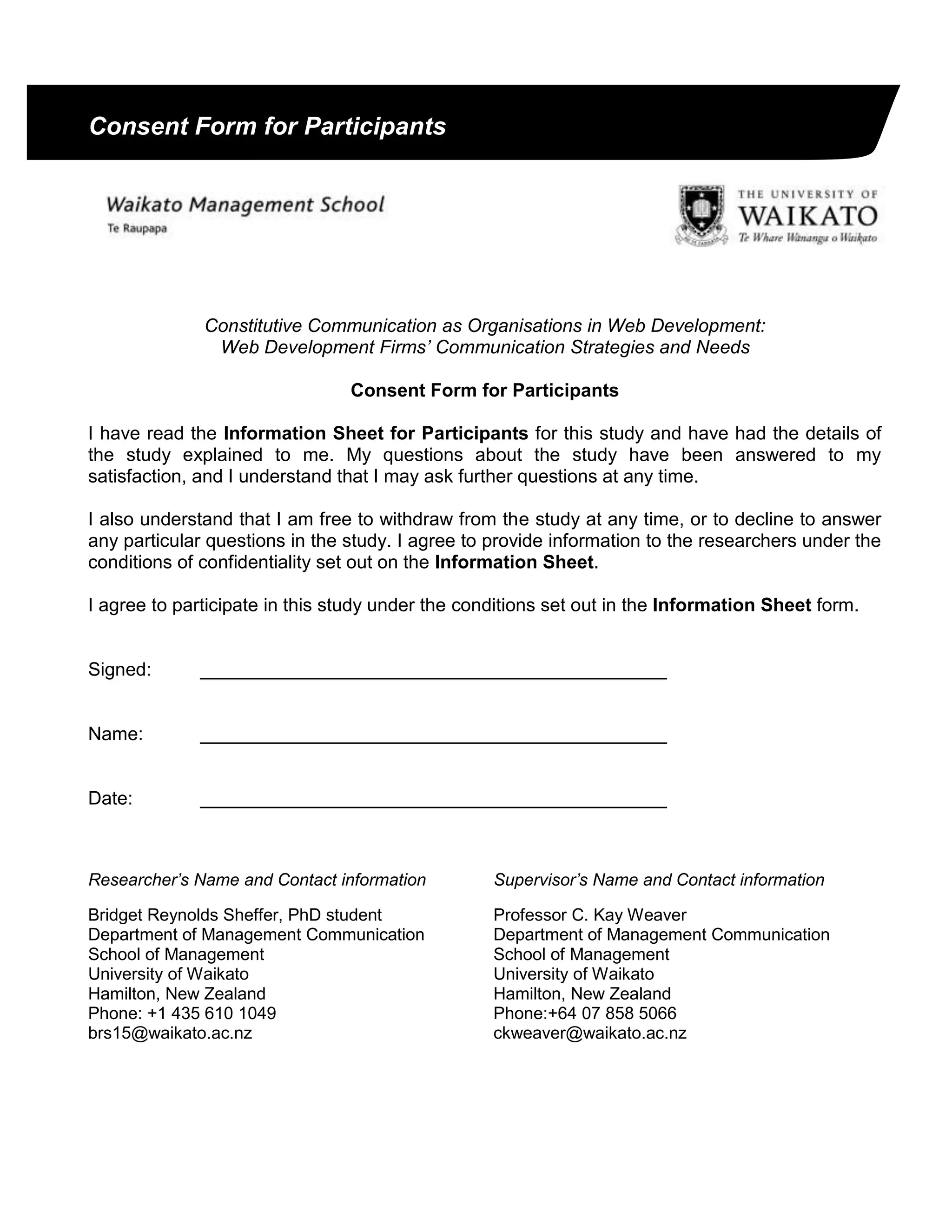 Consent form for participants | DOCX