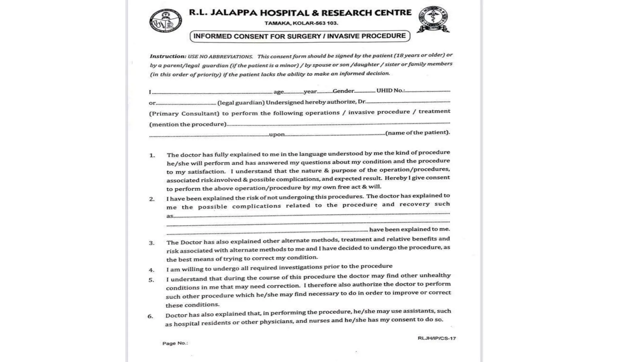 healthcare and medical consent forms nabh | PPTX