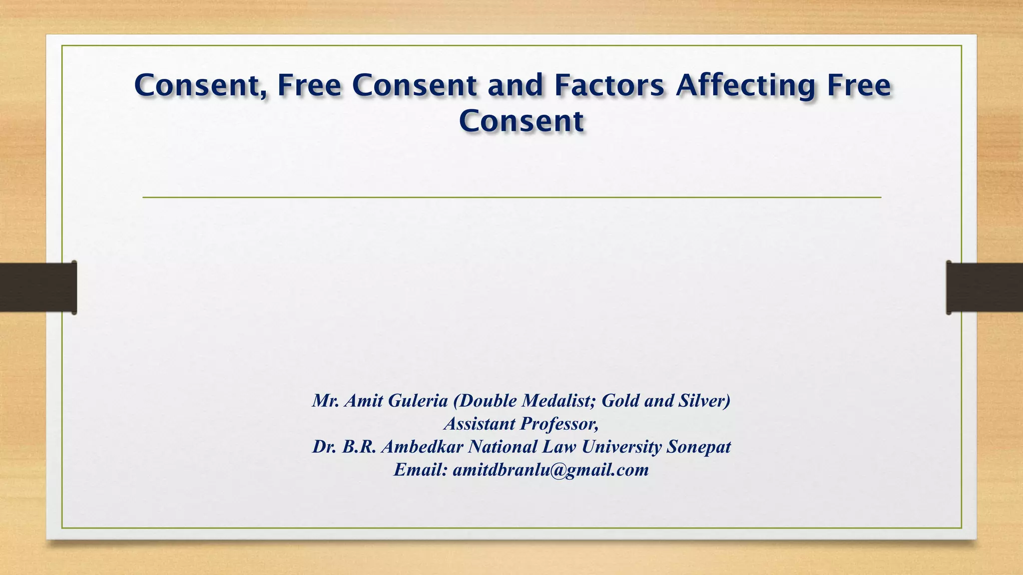 Consent, Free Consent and Factors Affecting Free Consent | PDF