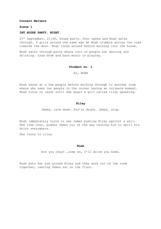 Consent matters scene 1 script | PDF