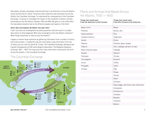 Unit 8: Investigating the Consequences of the Columbian Exchange | PDF