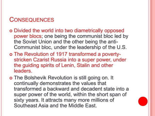 Consequences and significance of the russian revolution | PPT