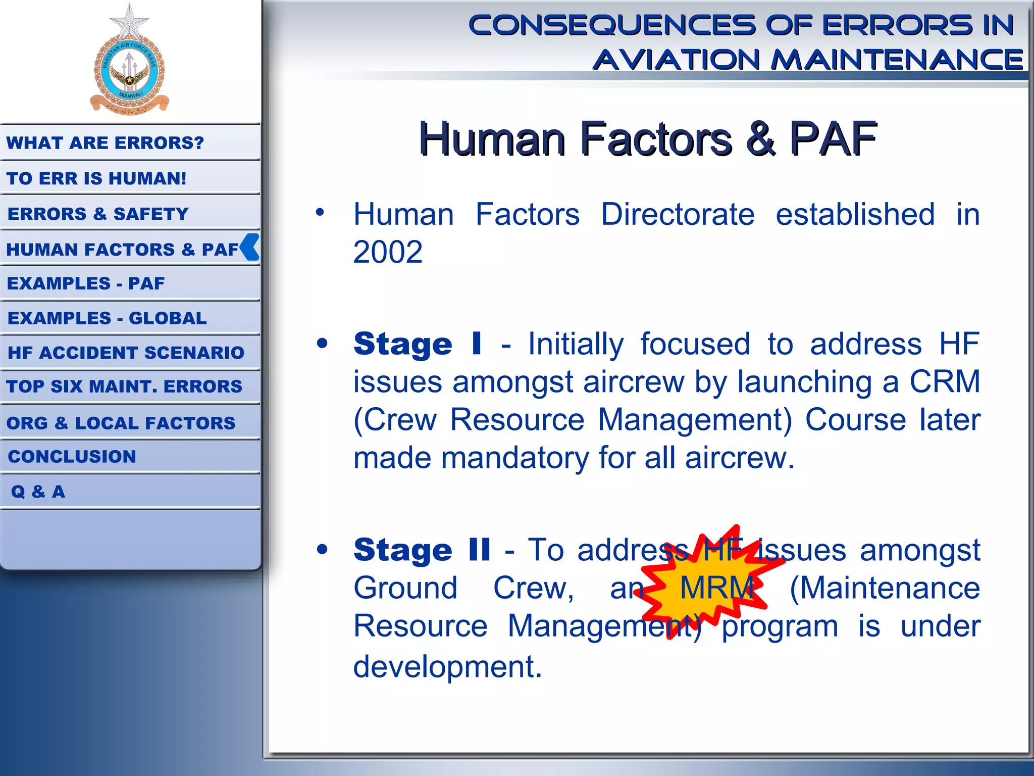 Consequences of Errors in Aviation | PPT