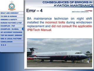 Consequences of Errors in Aviation | PPT
