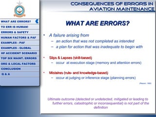 Consequences of Errors in Aviation | PPT