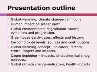 Consequences of global warming and climate change | PPT