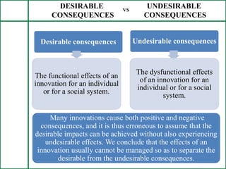 Consequences of innovation diffusion | PPTX