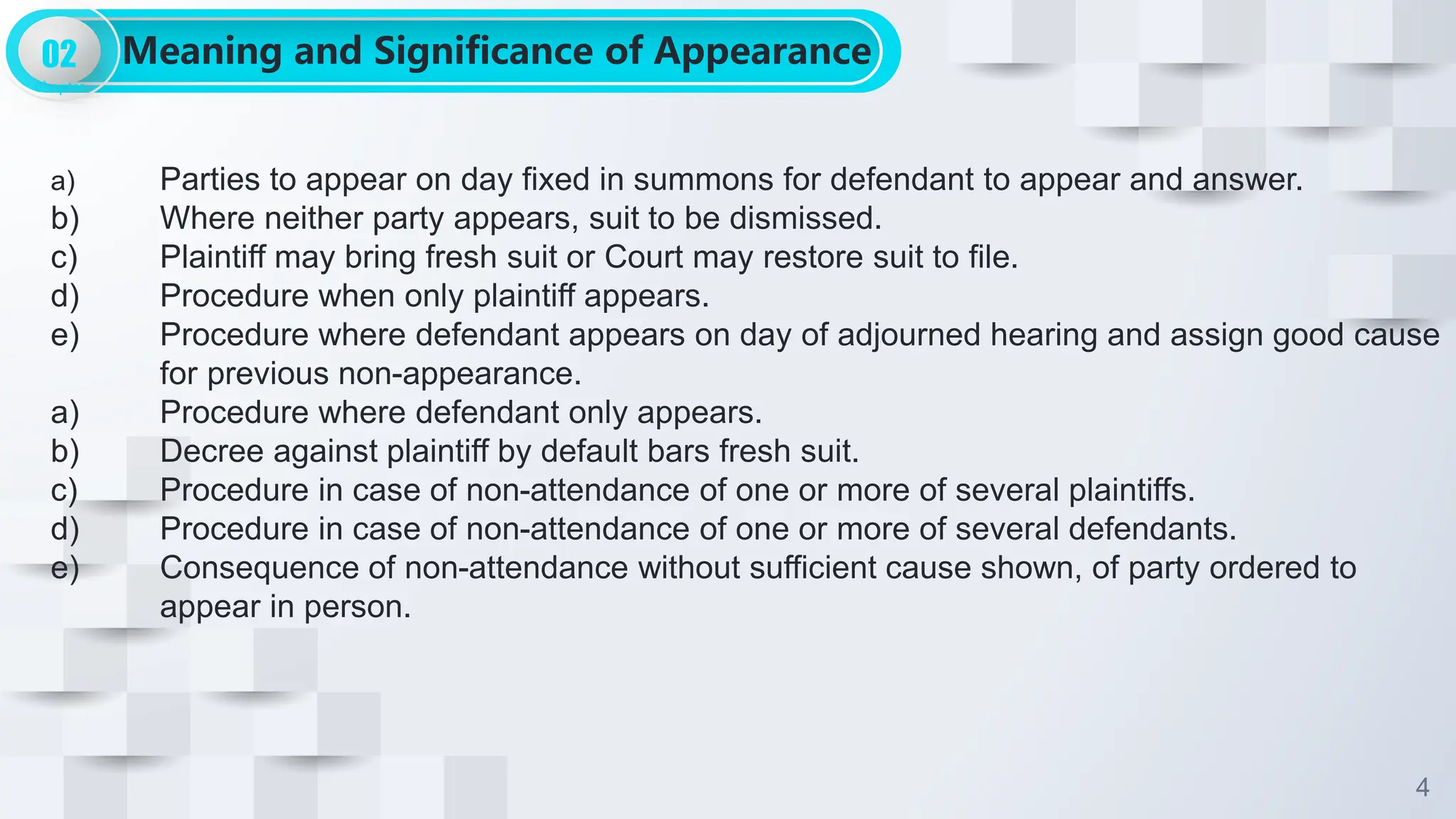 Consequences of non-appearance and setting aside of ex-parte ...