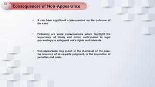 Consequences of non-appearance and setting aside of ex-parte ...
