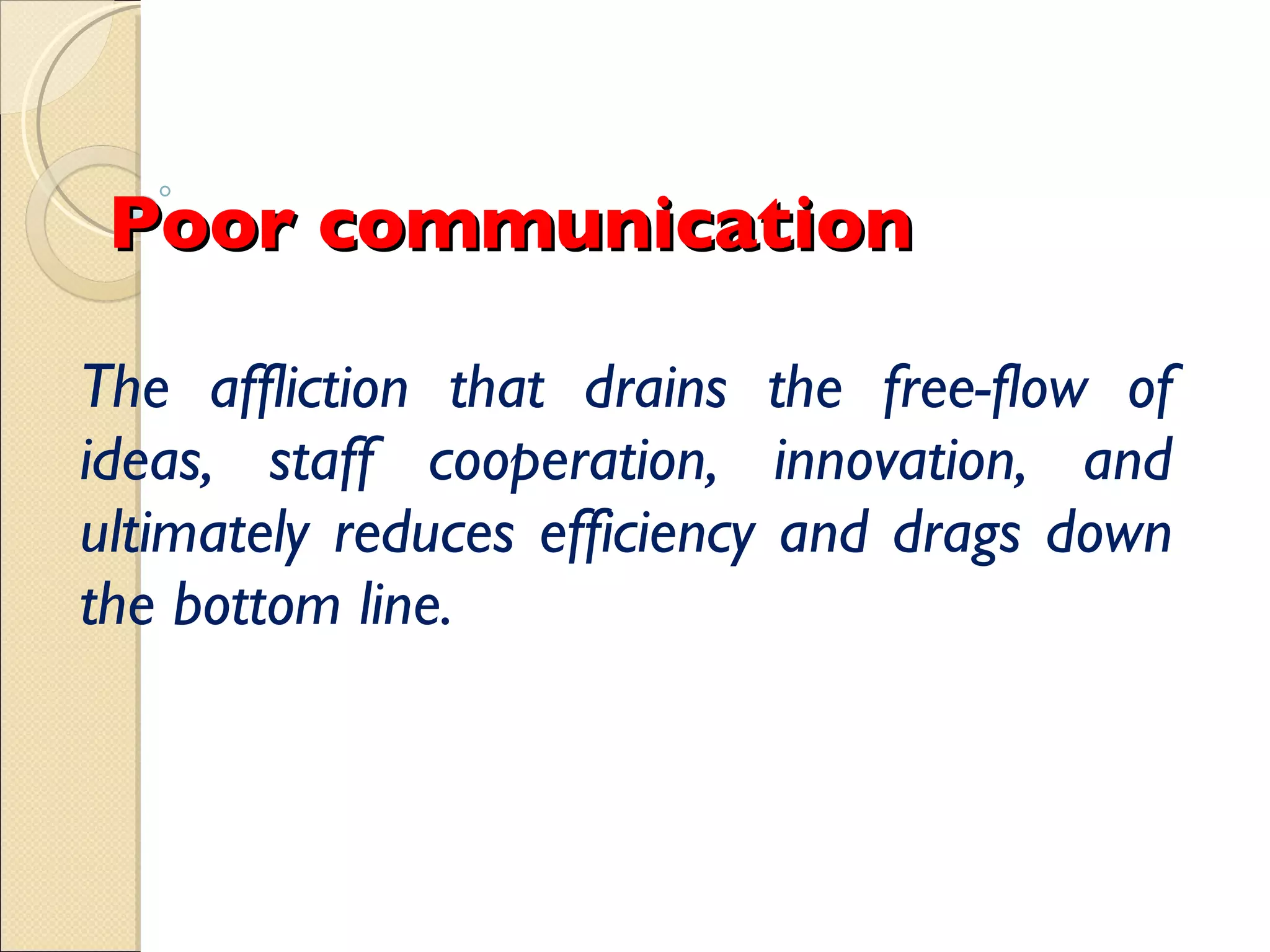 Consequences Of Poor Communication By Tripurari Pandey | PPT