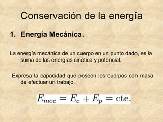 ConservacióN De La EnergíA | PPT