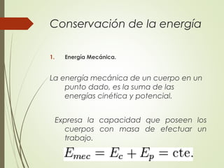 Conservación de la energía | PPT
