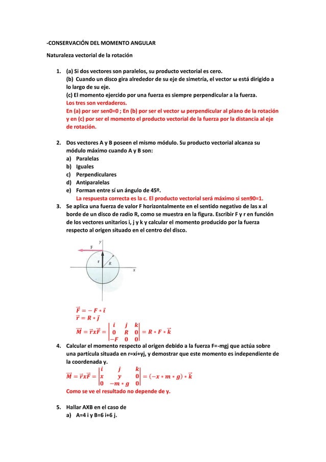 Conservación del momento angular | PDF