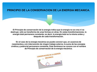 Conservacion de la energia mecanica | PPTX