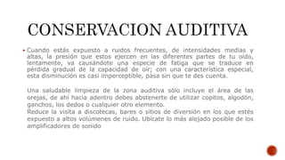 CONSERVACION VISUAL Y AUDITIVA EM LOS Puestos de trabajo y utilización ...