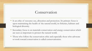 Conservation | PPTX | Environment | Science