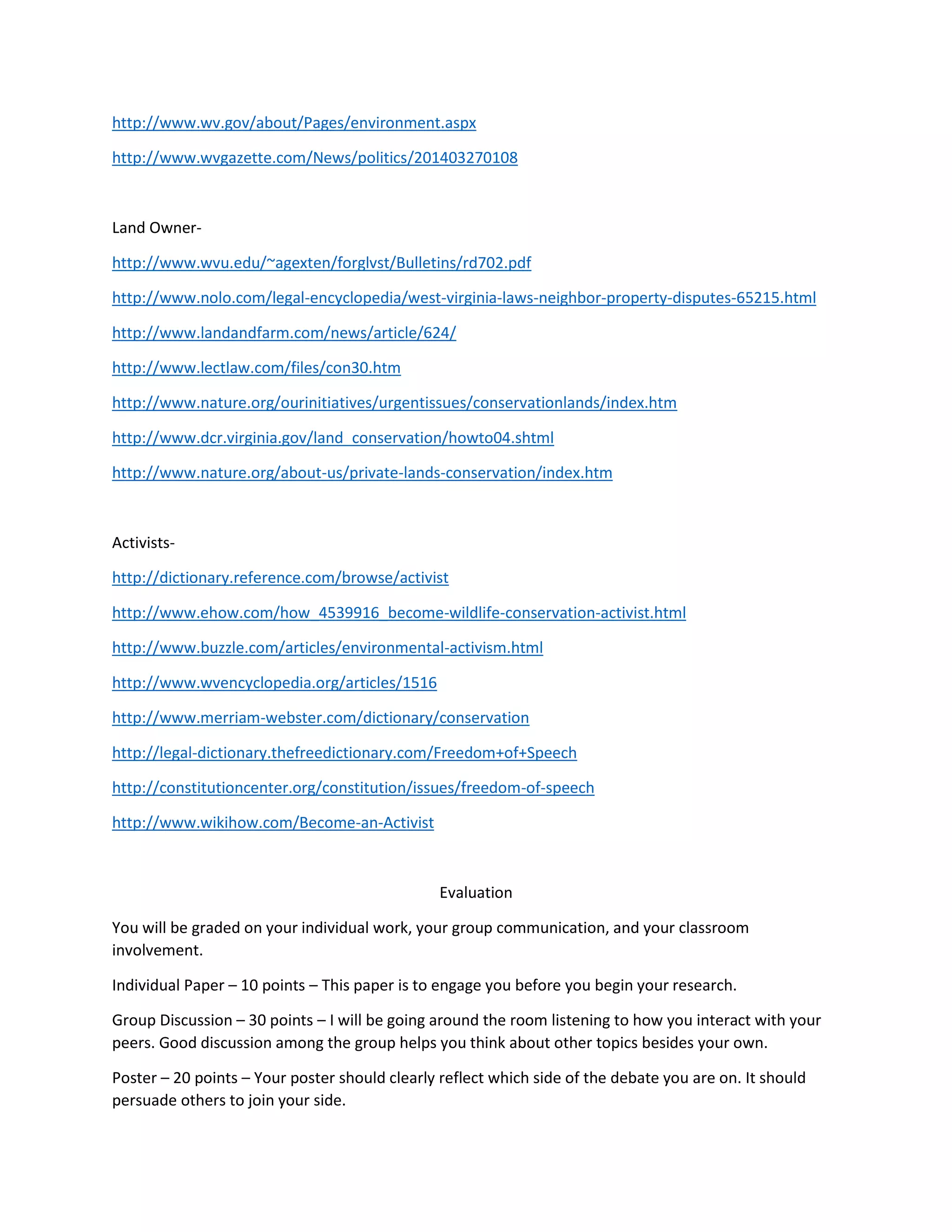 Conservation Webquest | DOCX | Education