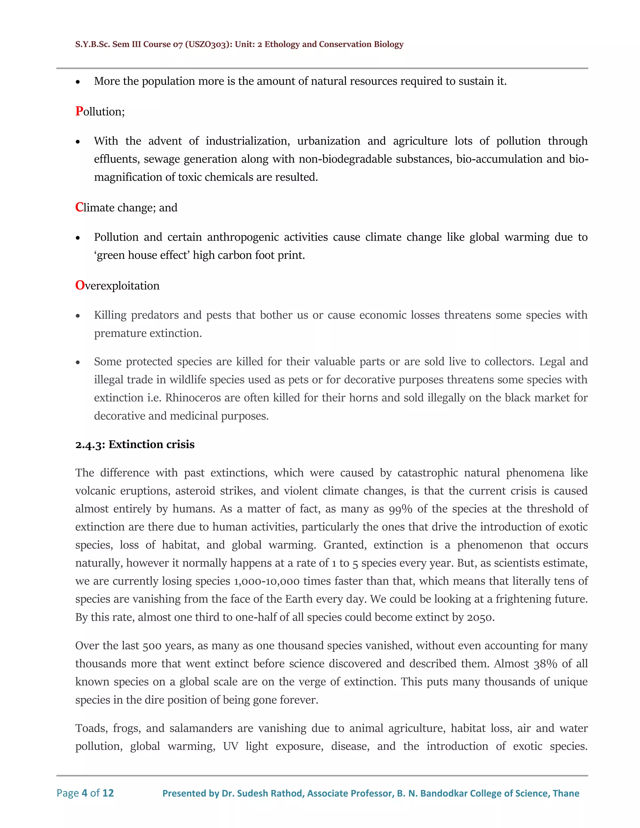 Conservation Concept, HIPPCO, Extinction crisis In-situ and ex situ ...