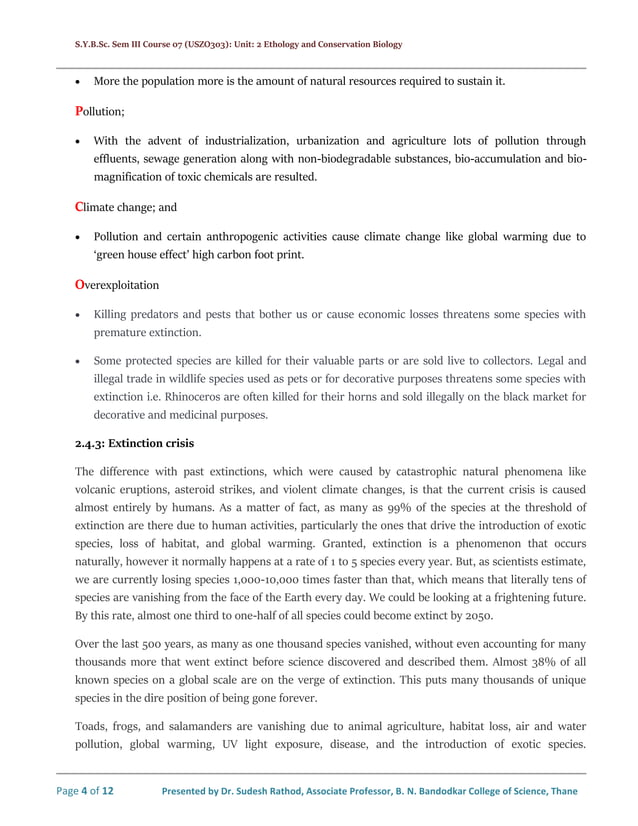Conservation Concept, HIPPCO, Extinction crisis In-situ and ex situ ...