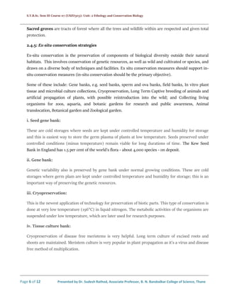 Conservation Concept, HIPPCO, Extinction crisis In-situ and ex situ ...