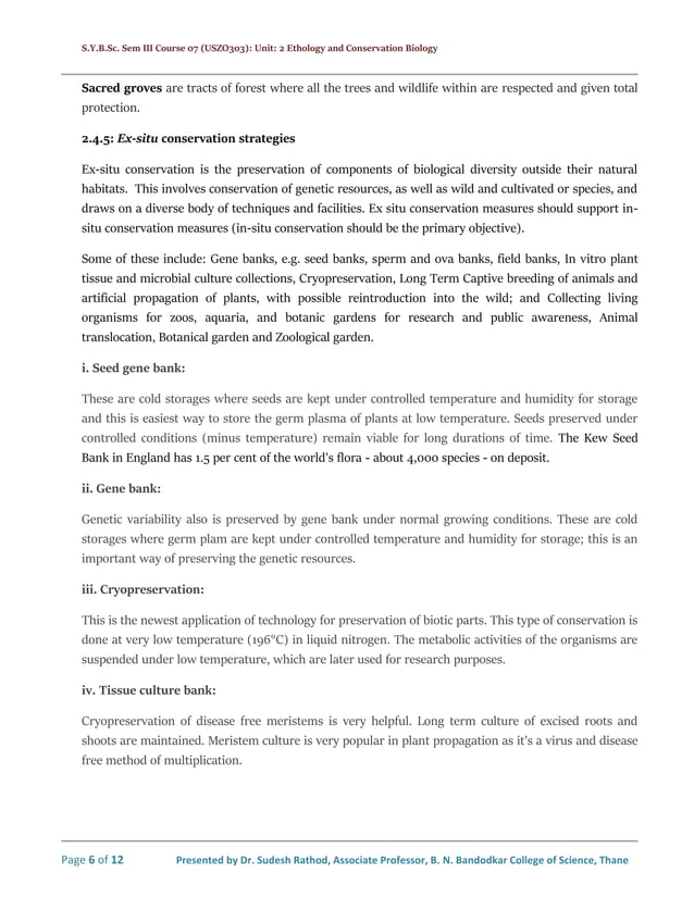 Conservation Concept, HIPPCO, Extinction crisis In-situ and ex situ ...