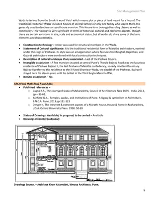 Conservation site management plan -vishrambaug vada, pune | PDF
