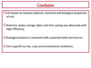 Conservation agriculture | PPTX