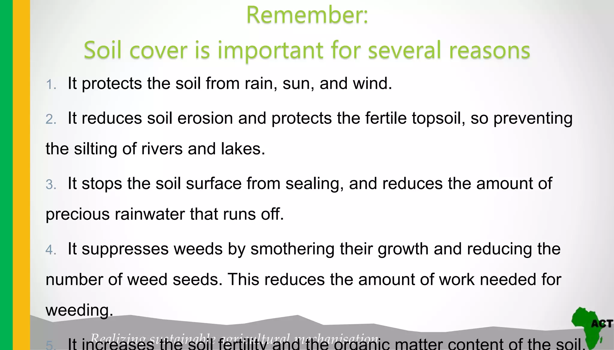 Conservation agriculture cover crops | PPTX