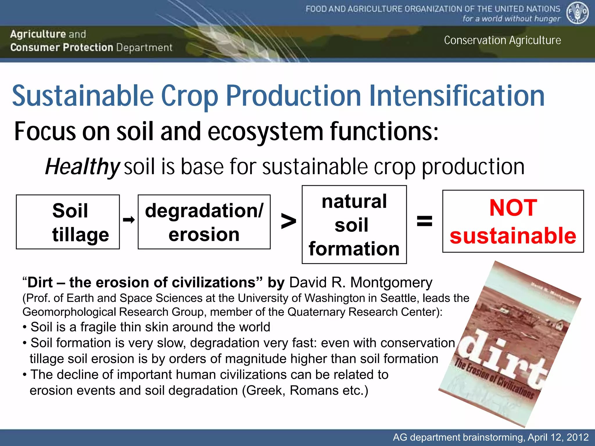Conservation Agriculture for Sustainable Crop Production ...