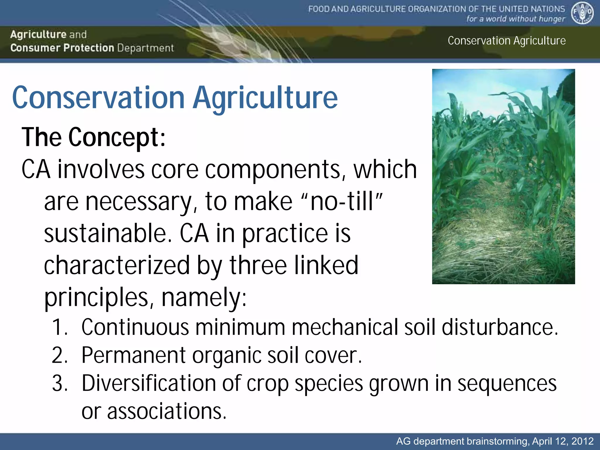 Conservation Agriculture for Sustainable Crop Production ...