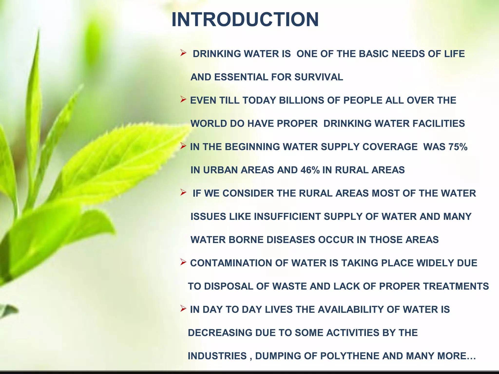 Conservation and management of water resources by smart monitoring of ...