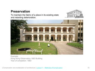Conservation and revitalization of historic buildings | PPT