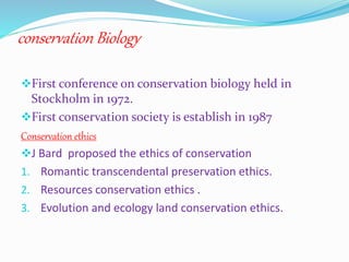 Conservation biology | PPTX