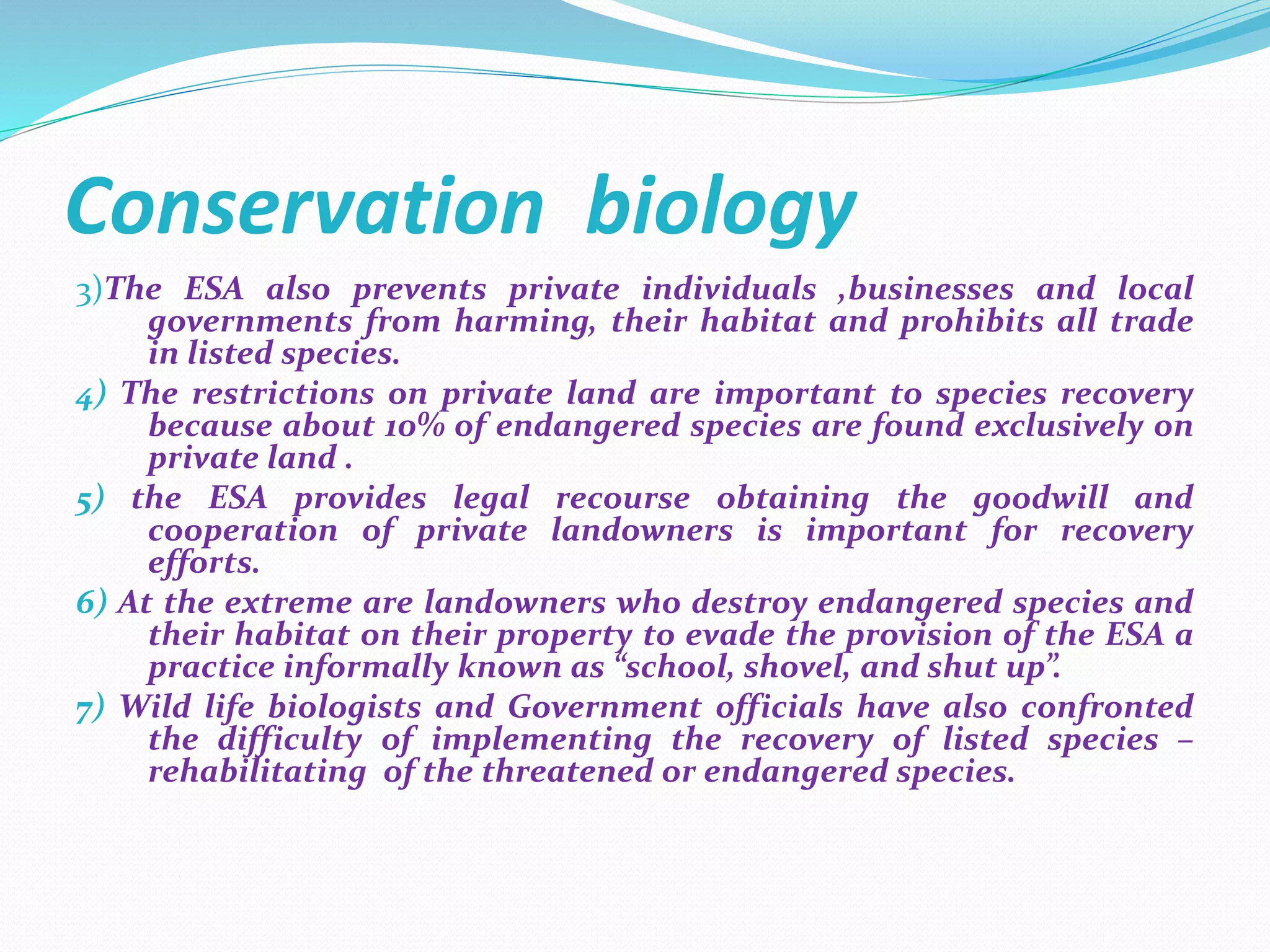 Conservation biology 4 | PPTX | Geography | Science