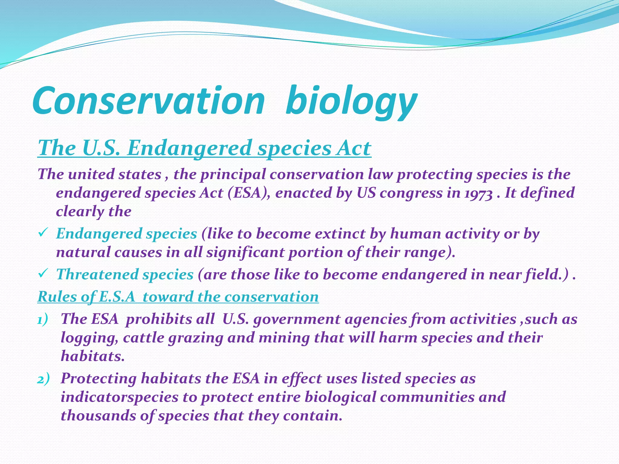 Conservation biology 4 | PPTX