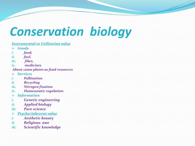 Conservation biology 4 | PPTX | Geography | Science