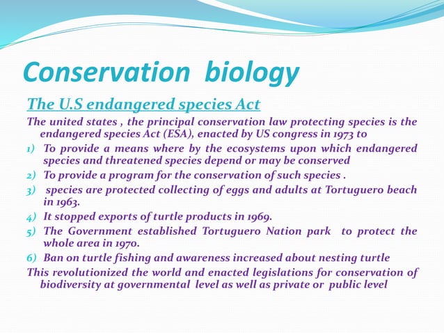 Conservation biology 4 | PPTX | Geography | Science