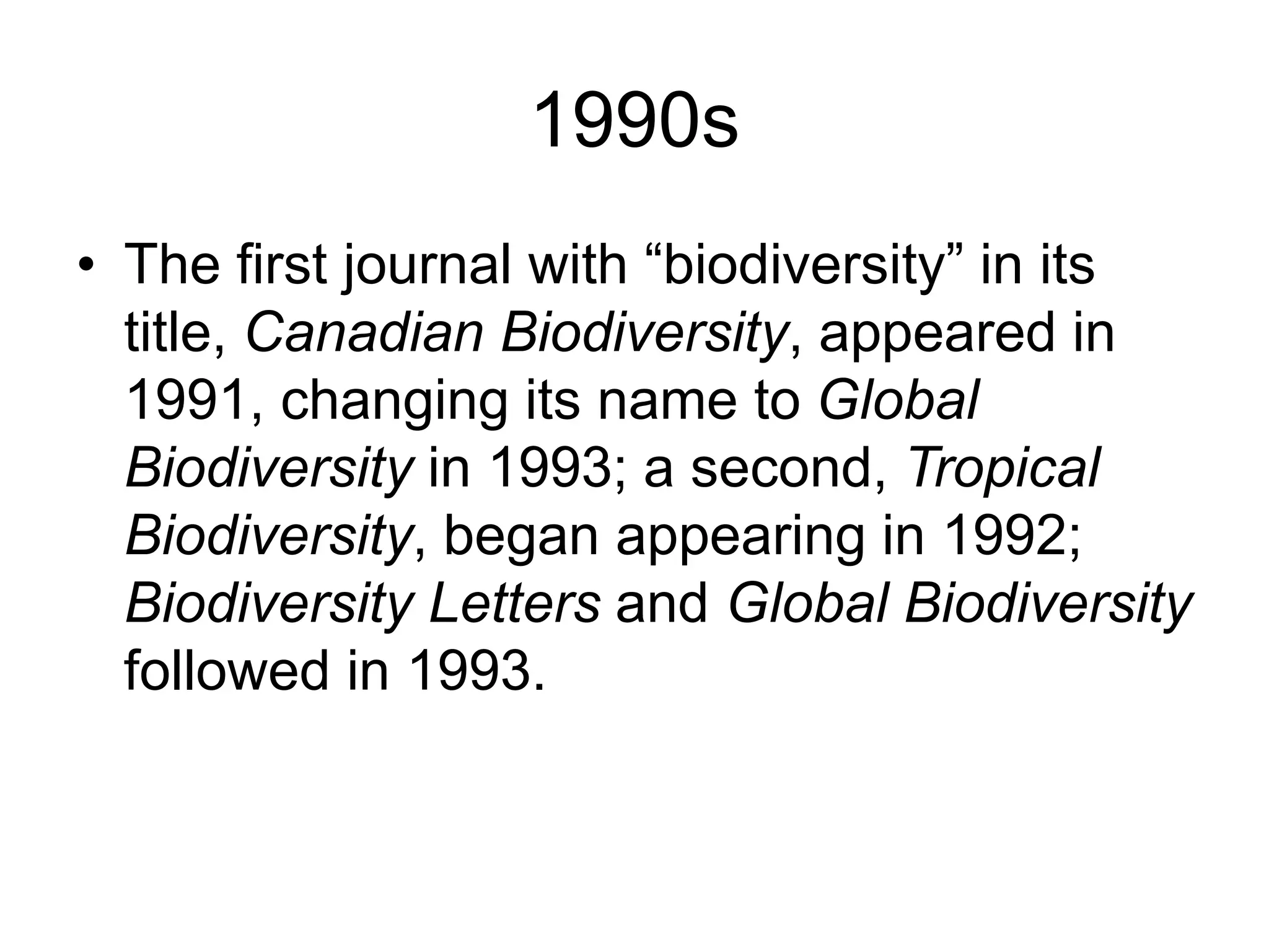 Conservation Biology ahistory.ppt