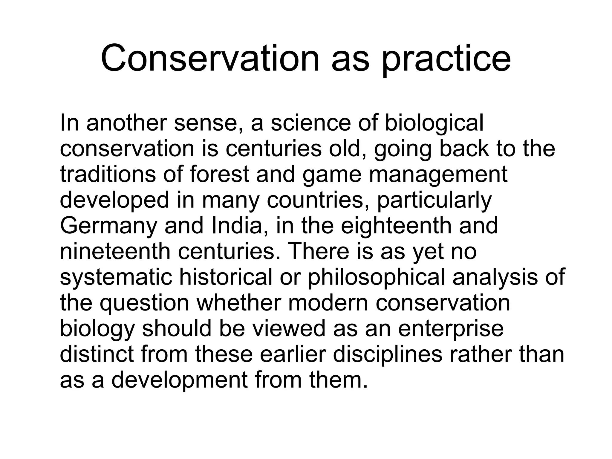 Conservation Biology ahistory.ppt