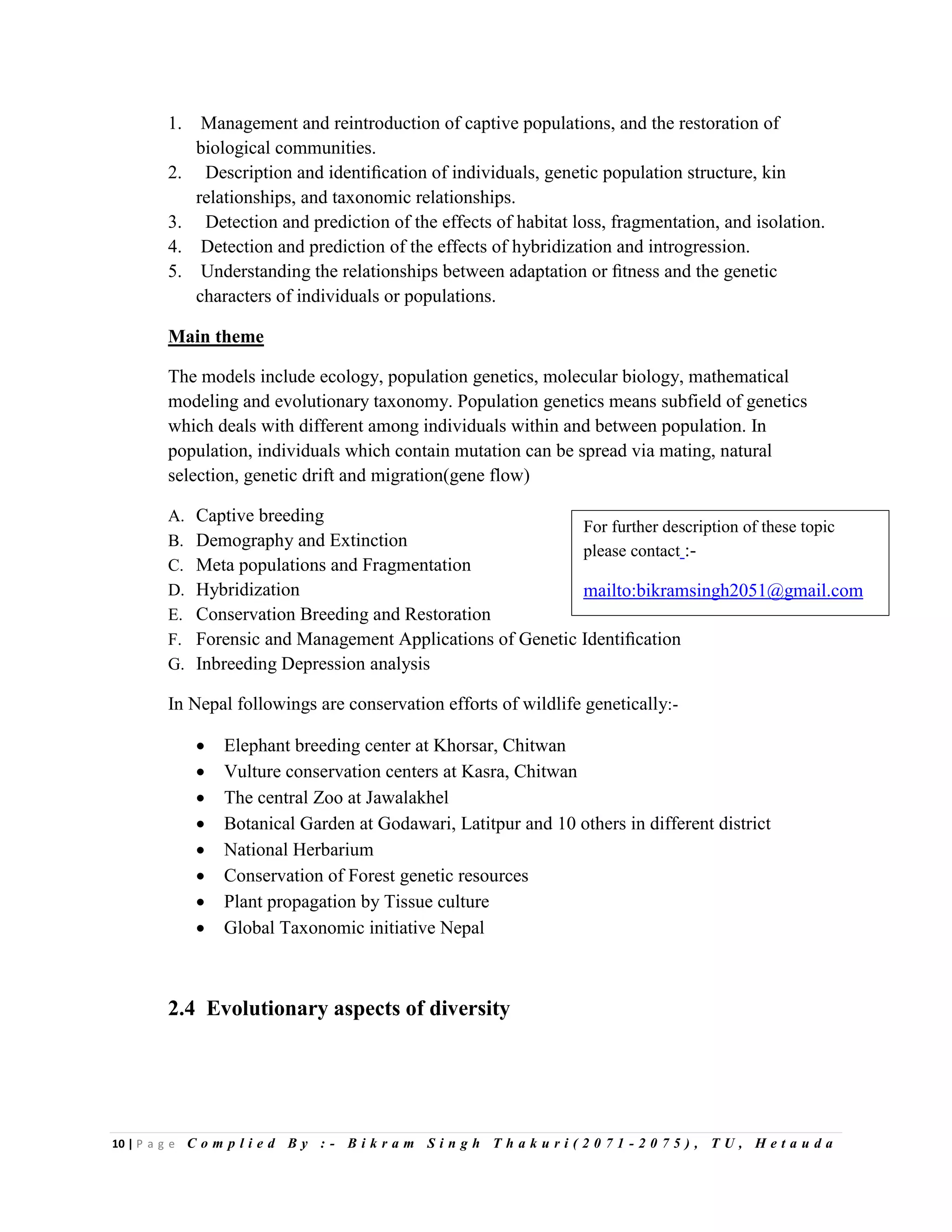 Conservation biology note pdf | PDF