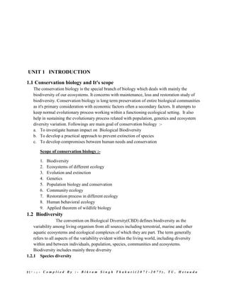 Conservation biology note pdf | PDF