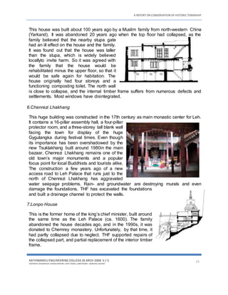 casestudy on conservation of historic township (leh) | DOCX