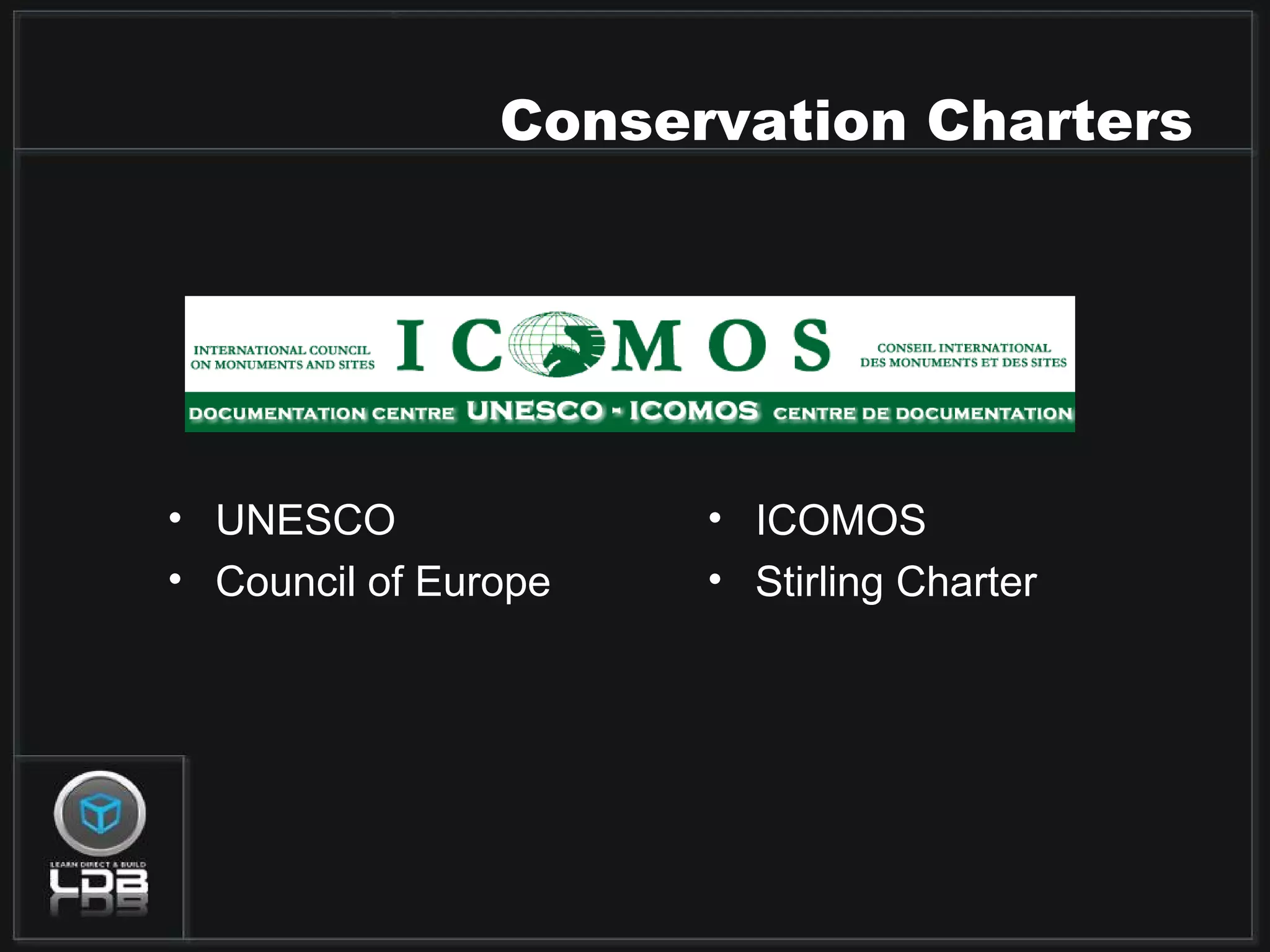 Conservation Charters and Philosophy | PPT