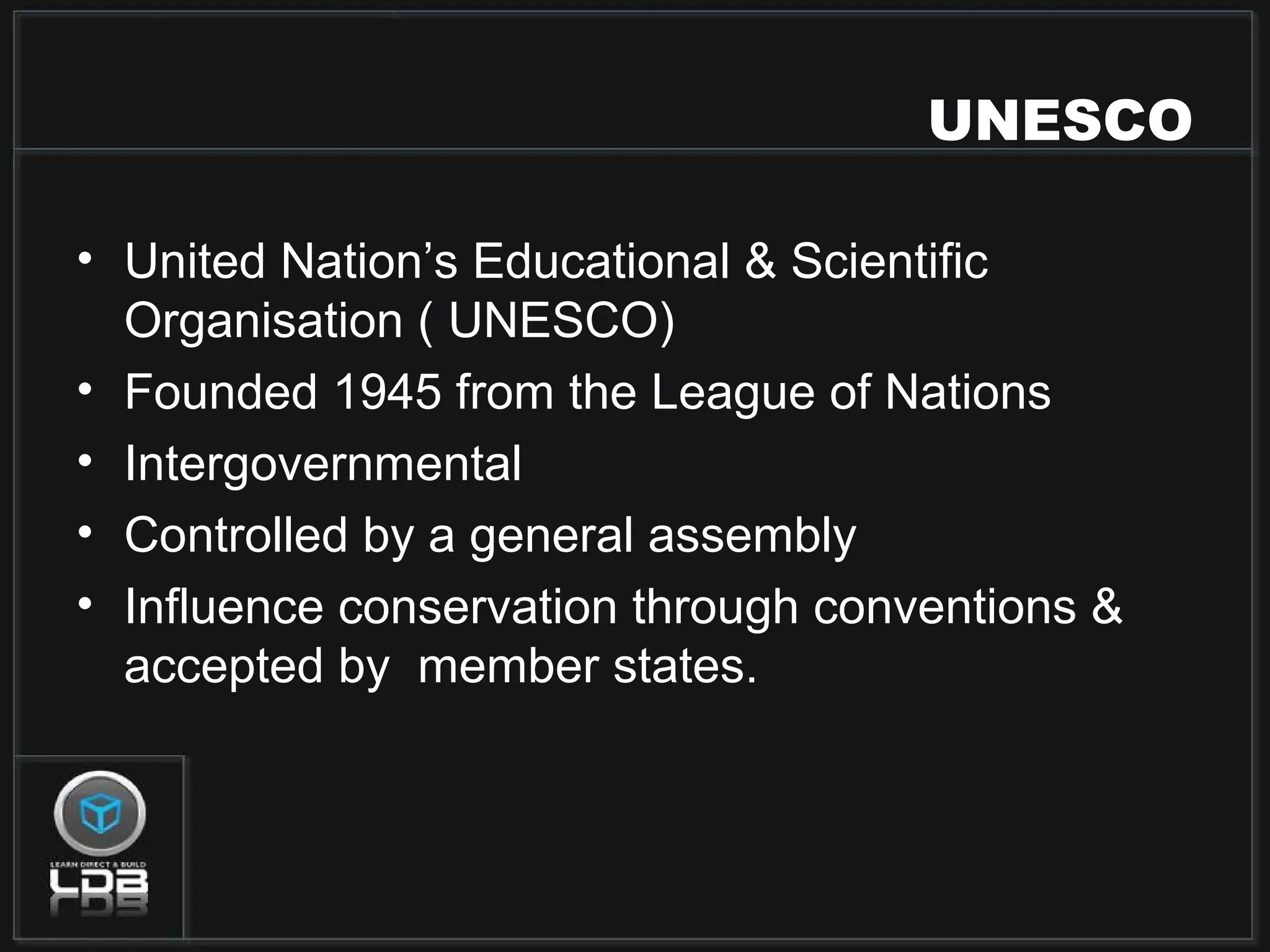 Conservation Charters and Philosophy | PPT