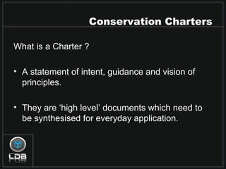 Conservation Charters and Philosophy | PPT
