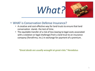 Conservation defense insurance | PPTX | Home Insurance | Insurance