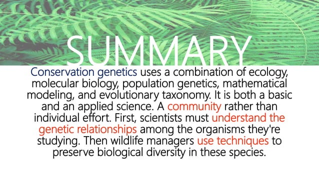 Genetics Chapter 24:Conservation Genetics | PPTX | Genetics | Science