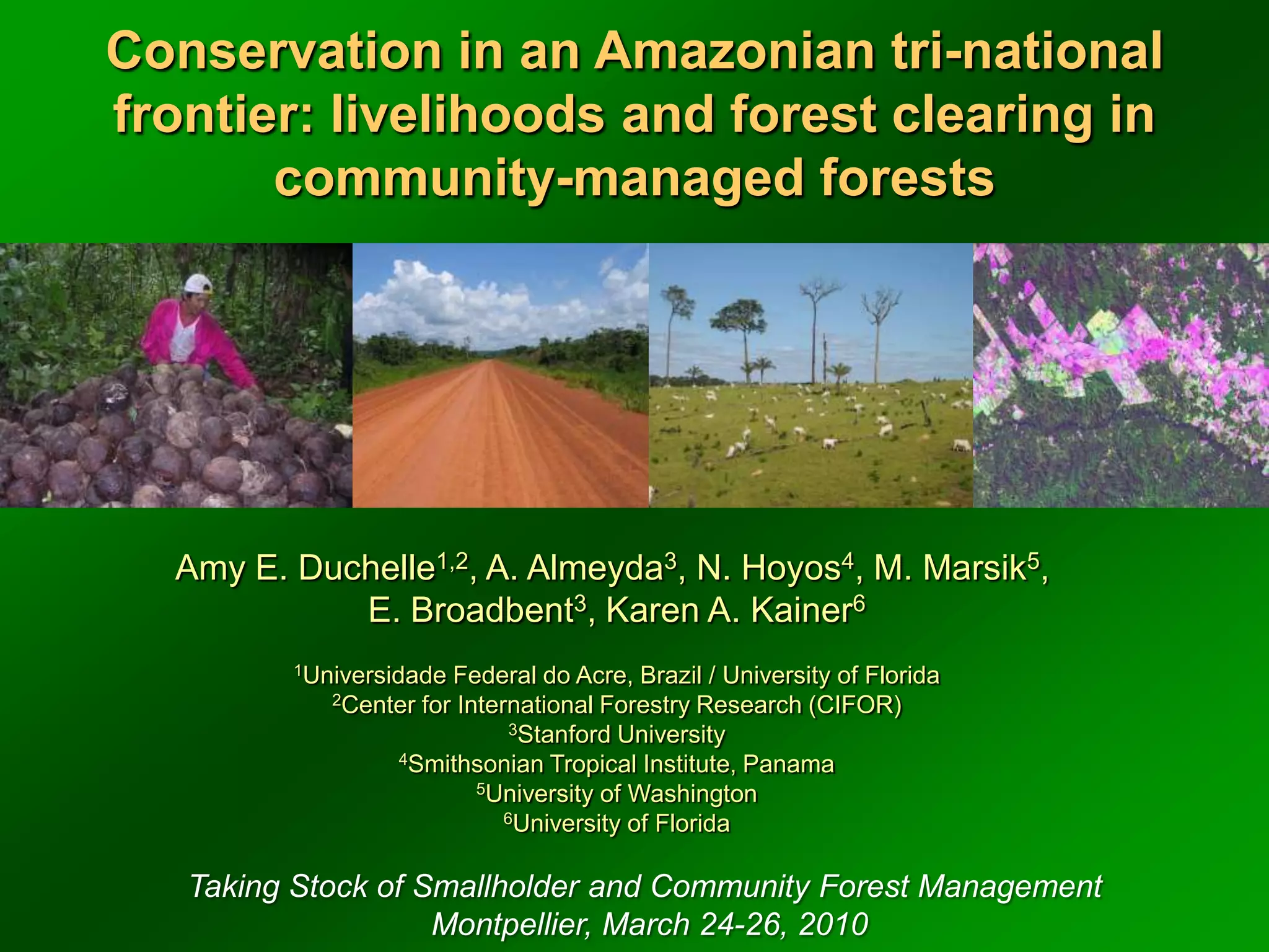 Conservation in an Amazonian tri national frontier livelihoods and ...